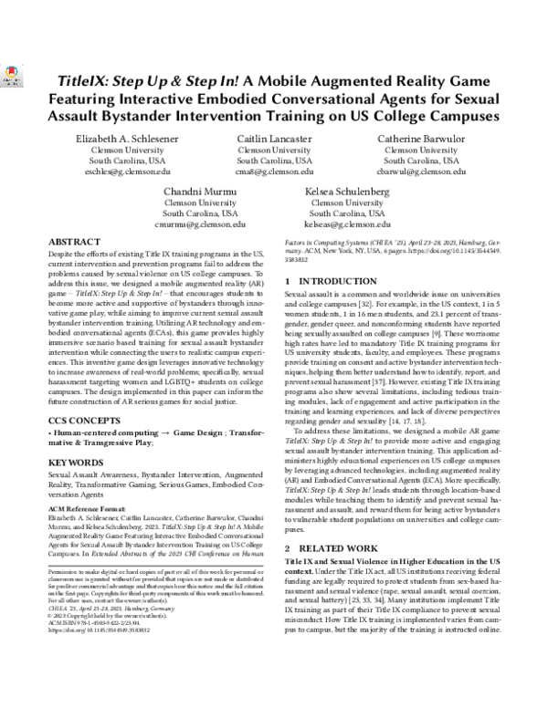 (PDF) TitleIX: Step Up & Step In! A Mobile Augmented Reality Game ...