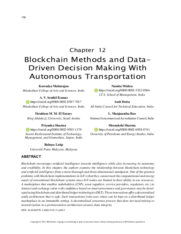 (PDF) Blockchain Methods and Data-Driven Decision Making With ...