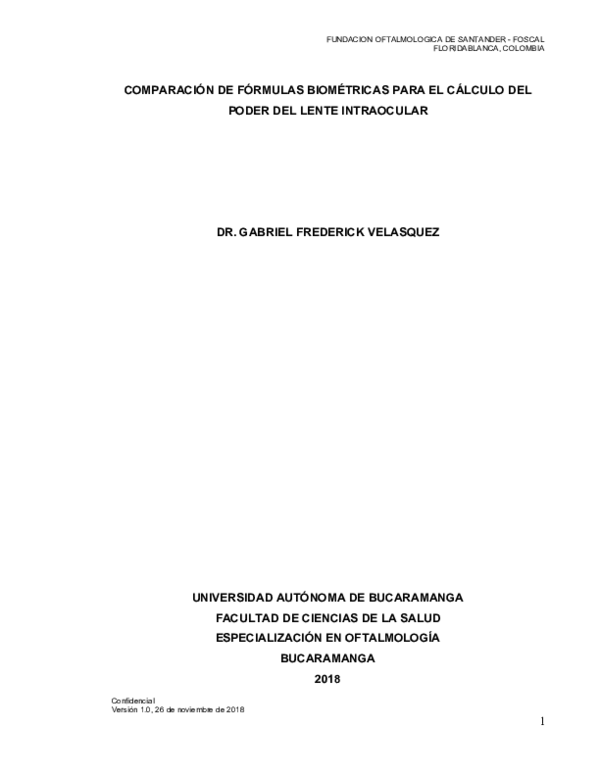(PDF) Comparison of 9 intraocular lens power calculation formulas