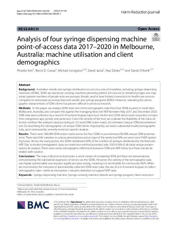 (PDF) Analysis of four syringe dispensing machine point-of-access data ...