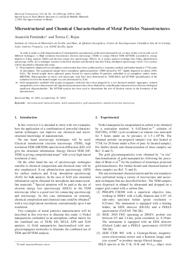 (PDF) Microstructural and chemical characterisation techniques for nanostructured and amorphous ...