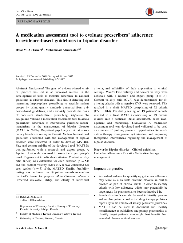 (PDF) A medication assessment tool to evaluate prescribers’ adherence ...