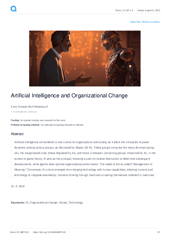 (PDF) Artificial Intelligence and Organizational Change