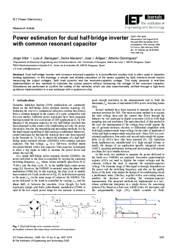 (PDF) Power estimation for dual half-bridge inverter with common ...