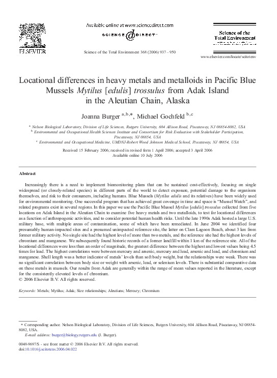 (PDF) Locational differences in heavy metals and metalloids in Pacific ...