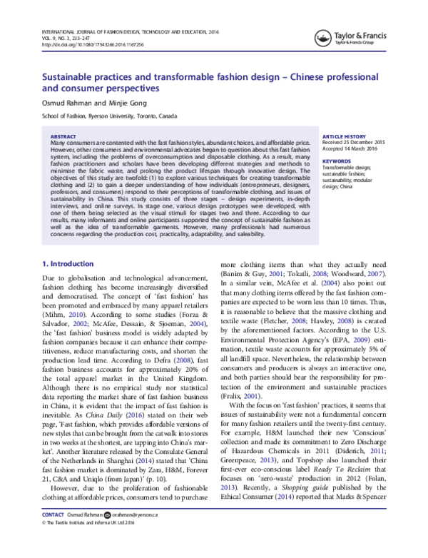 (PDF) Sustainable practices and transformable fashion design – Chinese ...