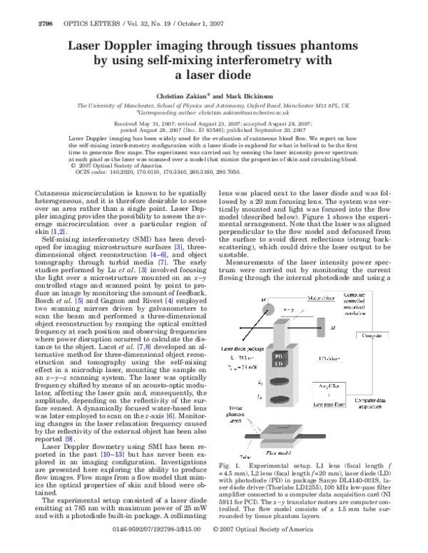 (PDF) Laser Doppler imaging through tissues phantoms by using self ...