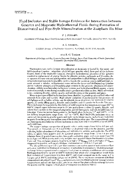 (PDF) Fluid inclusion and stable isotope evidence for interaction ...