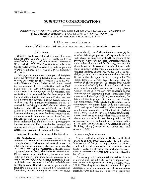 (PDF) Progressive evolution of alteration and tin mineralization ...