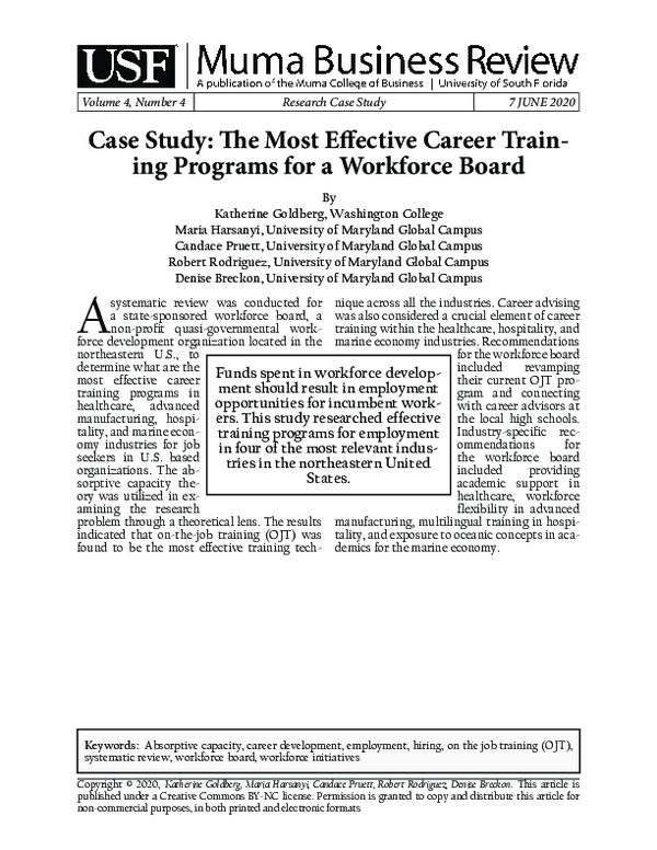 (PDF) Case Study: A Systematic Review of the Most Effective Career ...