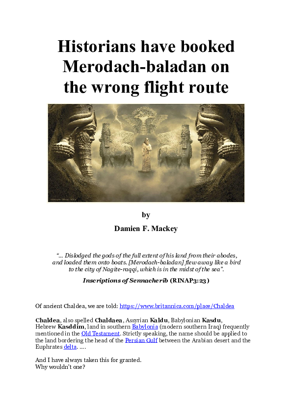(DOC) Historians have booked Merodach-baladan on the wrong flight route