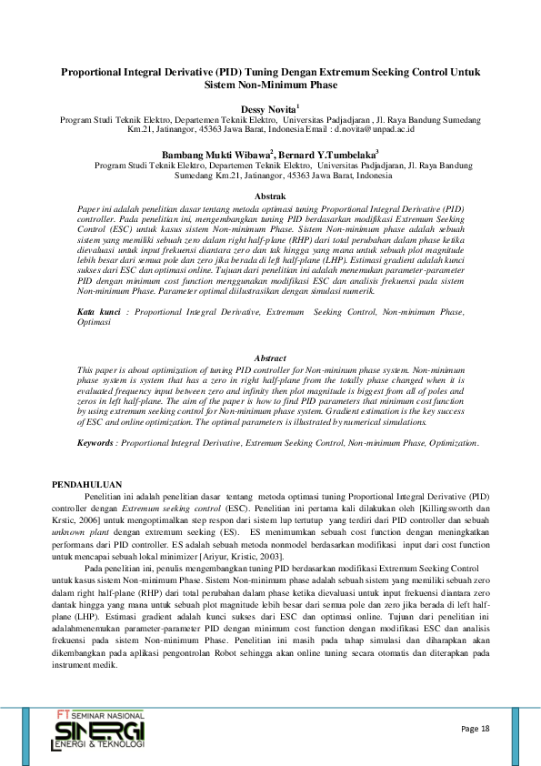 (PDF) Proportional Integral Derivative (PID) Tuning Dengan Extremum ...