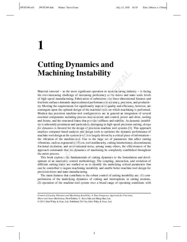 (PDF) Cutting Dynamics and Machining Instability