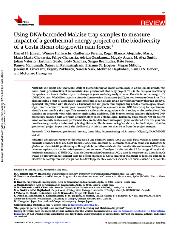 (PDF) Using DNA-barcoded Malaise trap samples to measure impact of a ...