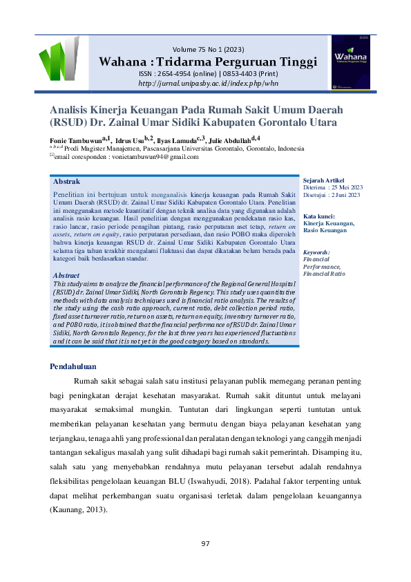 (PDF) Analisis Kinerja Keuangan Pada Rumah Sakit Umum Daerah (RSUD) Dr ...