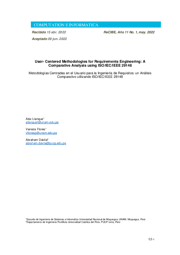 (PDF) User- Centered Methodologies for Requirements Engineering: A Comparative Analysis using ...