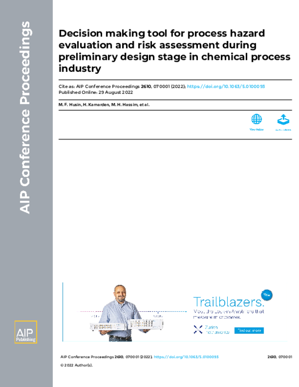 (PDF) Decision making tool for process hazard evaluation and risk ...