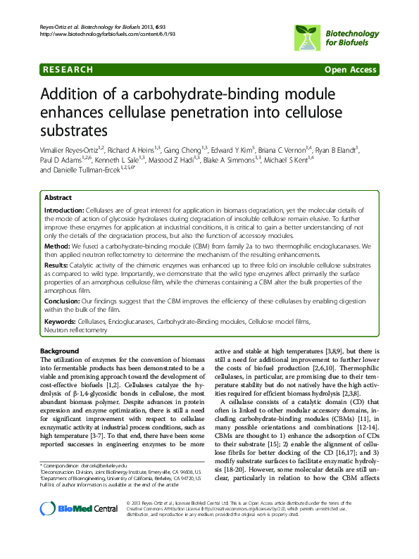 (PDF) Addition of a carbohydrate-binding module enhances cellulase ...