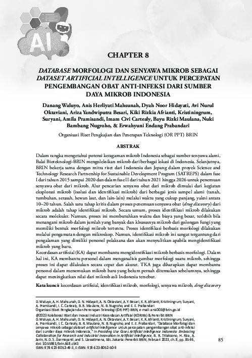 (PDF) Database Morfologi dan Senyawa Mikrob sebagai Dataset Artificial Intelligence untuk ...
