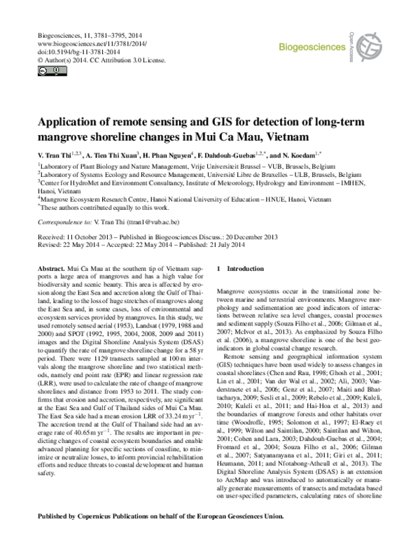 (PDF) Application of remote sensing and GIS for detection of long-term ...