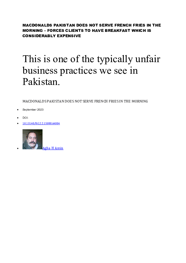 (PDF) DOES NOT SERVE FRENCH FRIES IN THE MORNING FORCING CLIENTS TO ...
