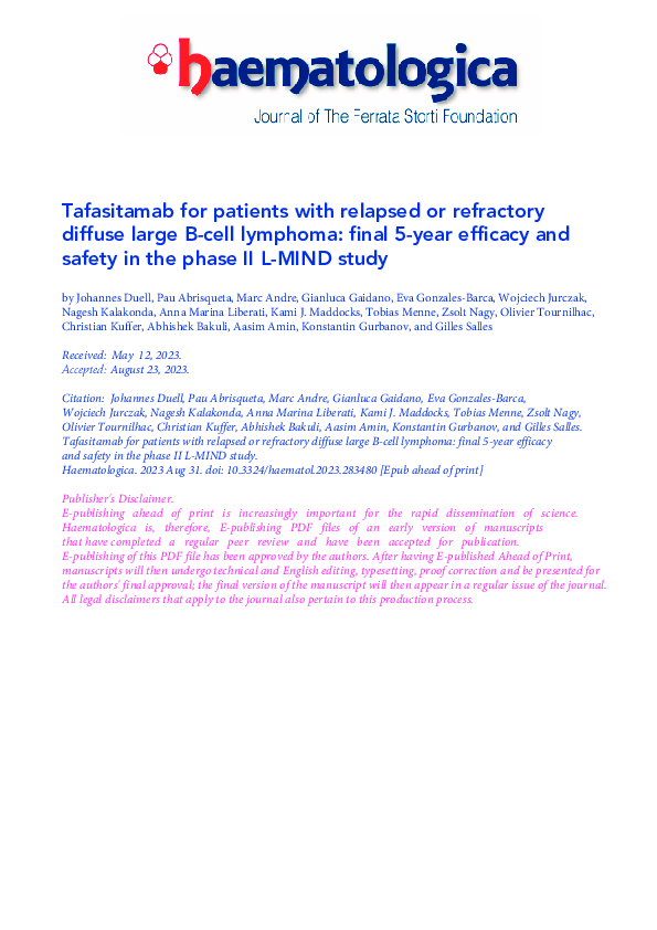 (PDF) Tafasitamab for patients with relapsed or refractory diffuse ...