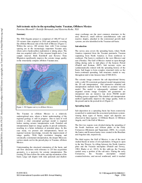 (PDF) Salt tectonic styles in the spreading basin: Yucatan, offshore Mexico