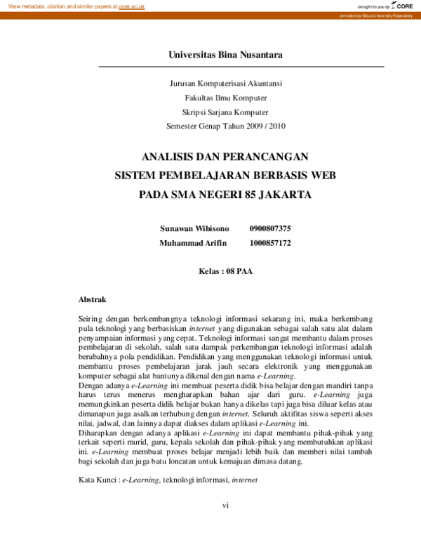 (PDF) Analisis Dan Perancangan Sistem Pembelajaran Berbasis Web Pada ...