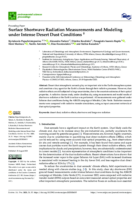 (PDF) Surface Shortwave Radiation Measurements and Modeling under ...