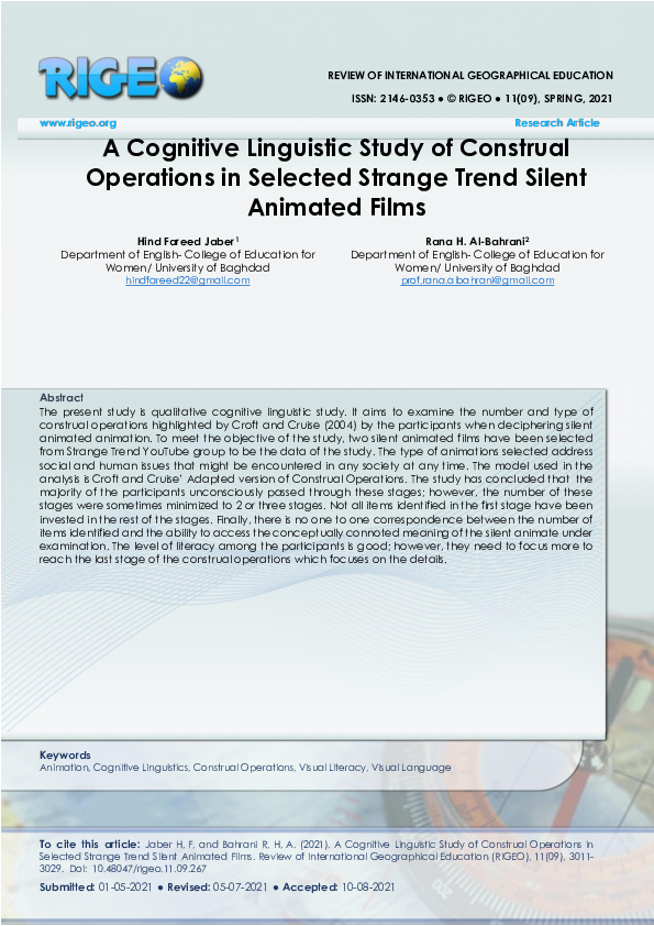 (PDF) A Cognitive Linguistic Study of Construal Operations in Selected Strange Trend Silent ...