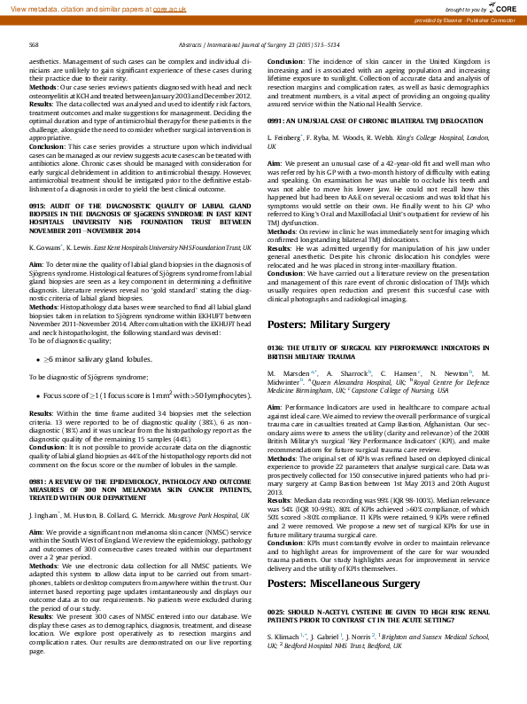 (PDF) The utility of surgical key performance indicators in British ...