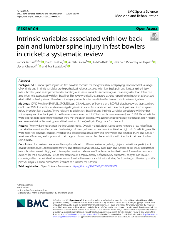 (PDF) Intrinsic variables associated with low back pain and lumbar ...
