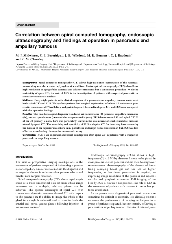 (PDF) Correlation between spiral computed tomography, endoscopic ...