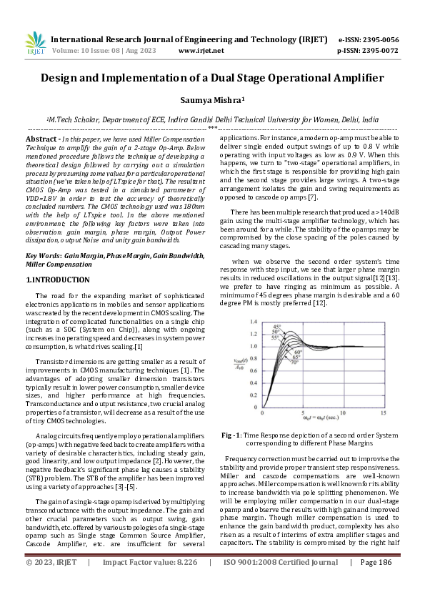 (PDF) Design and Implementation of a Dual Stage Operational Amplifier