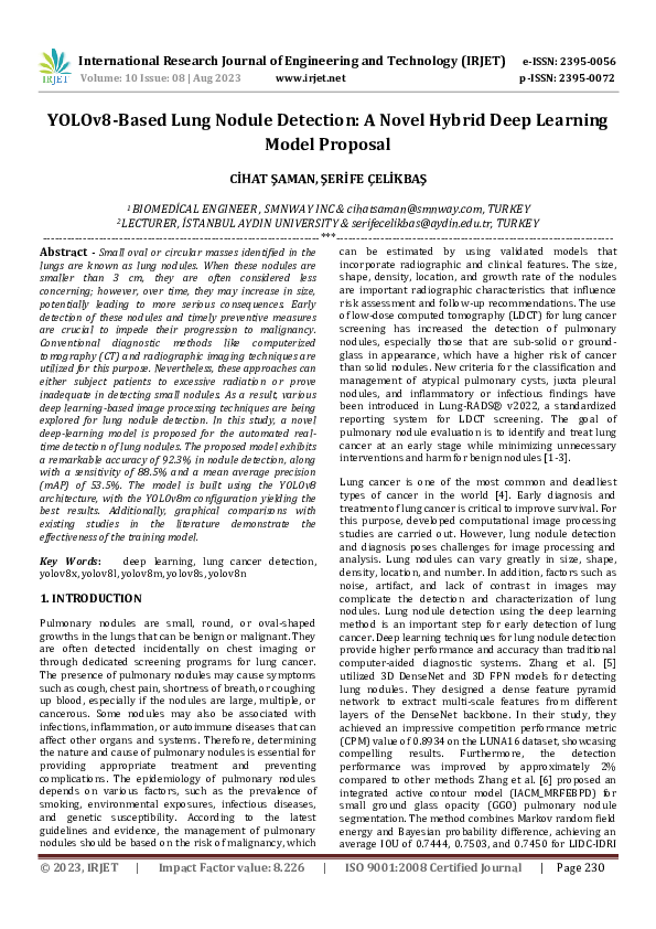 Pdf Yolov8 Based Lung Nodule Detection A Novel Hybrid Deep Learning Model Proposal