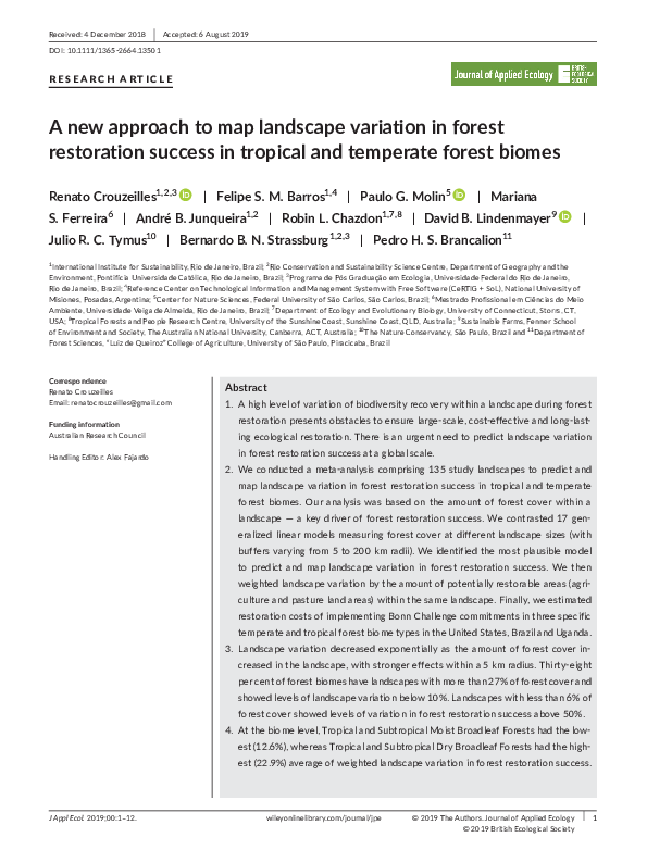 (PDF) A new approach to map landscape variation in forest restoration ...
