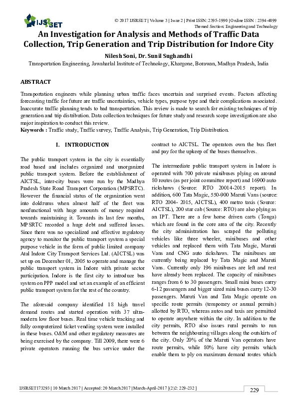 (PDF) An Investigation for Analysis and Methods of Traffic Data ...