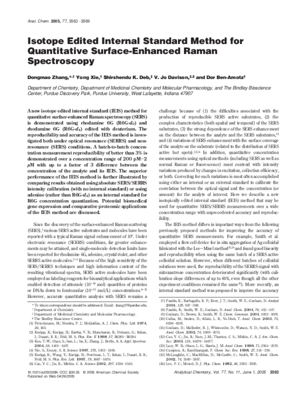 (PDF) Isotope Edited Internal Standard Method for Quantitative Surface ...