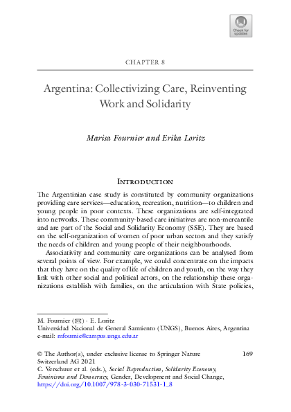 (PDF) Argentina: Collectivizing Care, Reinventing Work and Solidarity