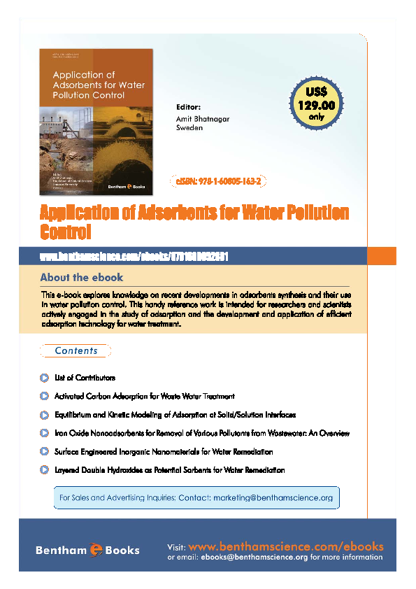 (PDF) Application of Adsorbents for Water Pollution Control