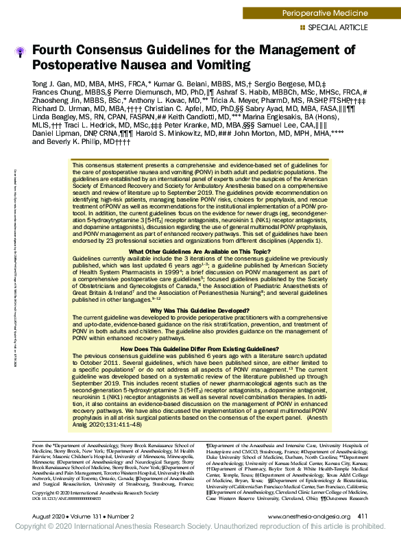 (PDF) Fourth Consensus Guidelines for the Management of Postoperative ...
