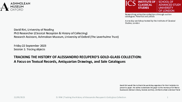 (PDF) Tracking the History of Alessandro Recupero's Gold-glass ...