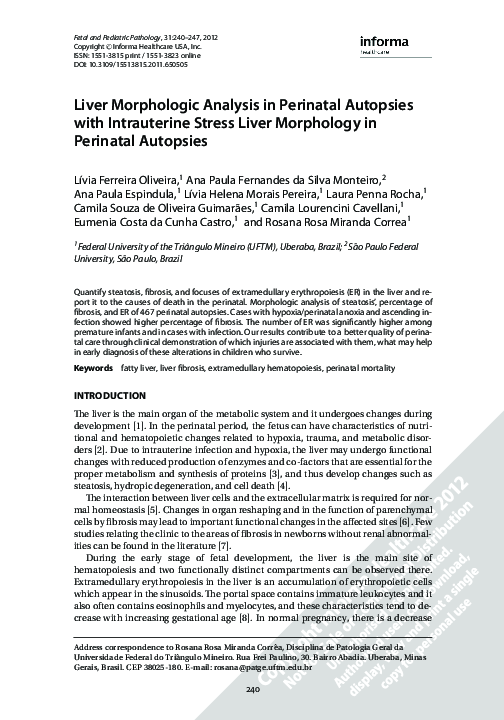 (PDF) Liver Morphologic Analysis in Perinatal Autopsies with ...