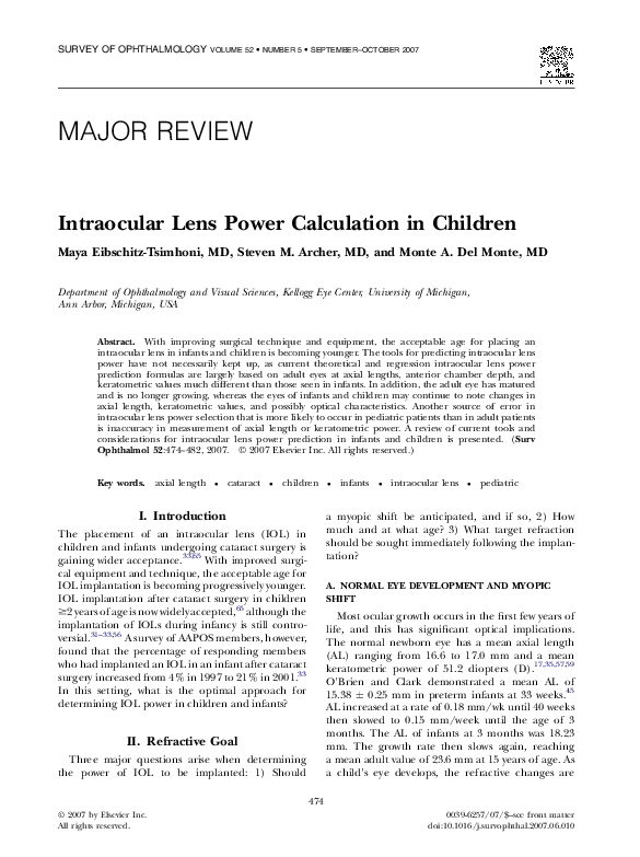 (PDF) Intraocular Lens Power Calculation in Children | Monte A Del Monte - Academia.edu
