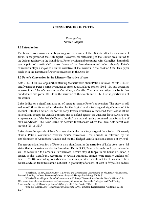(PDF) Conversion of Peter