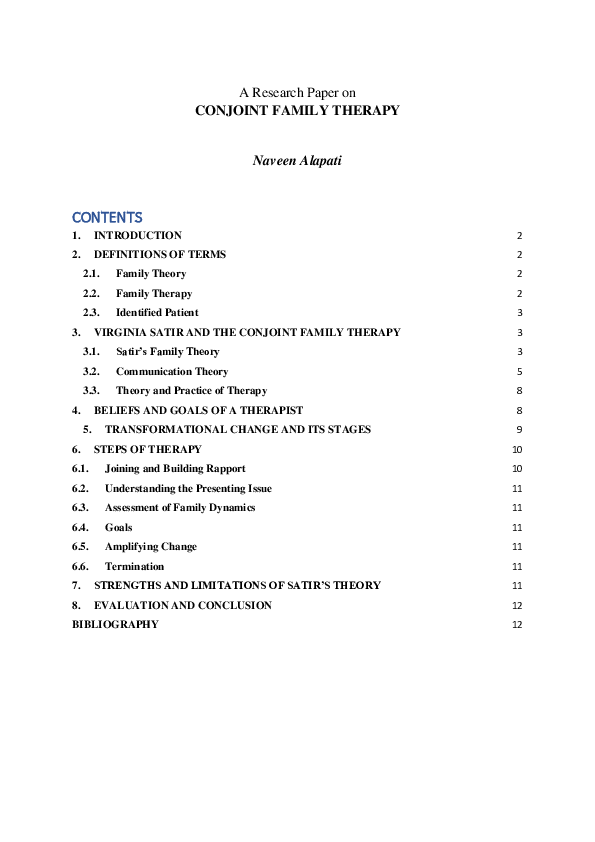 (PDF) Conjoint Family Therapy
