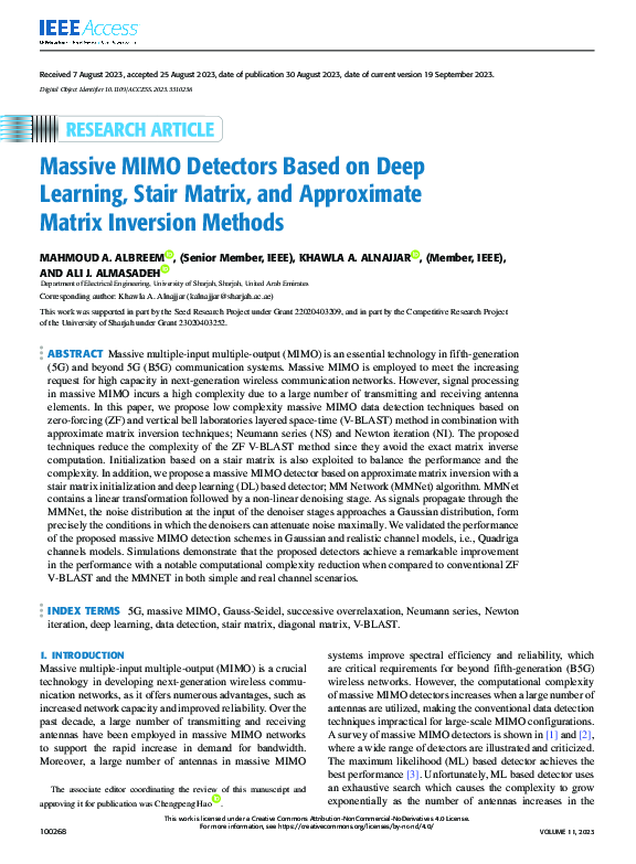 Pdf Massive Mimo Detectors Based On Deep Learning Stair Matrix And