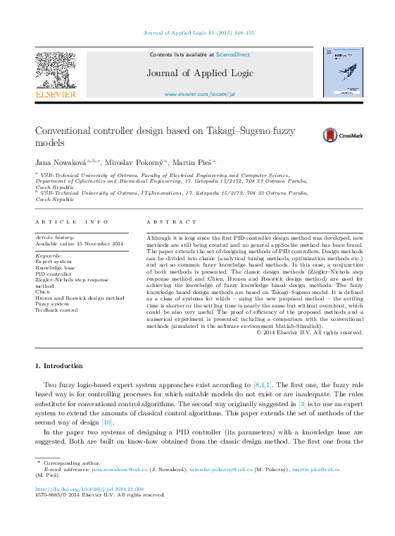 Pdf Conventional Controller Design Based On Takagi Sugeno Fuzzy Models