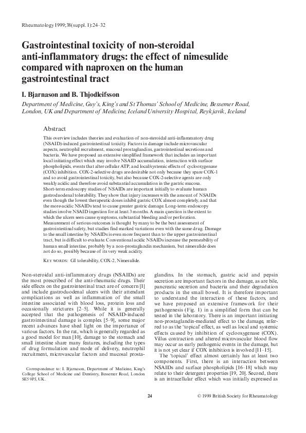(PDF) Gastrointestinal Toxicity of Nonsteroidal Antiinflammatory Drugs