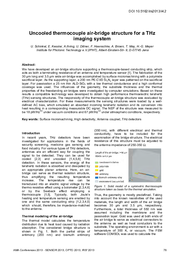 (PDF) 4.2 - Uncooled thermocouple air-bridge structure for a THz imaging system